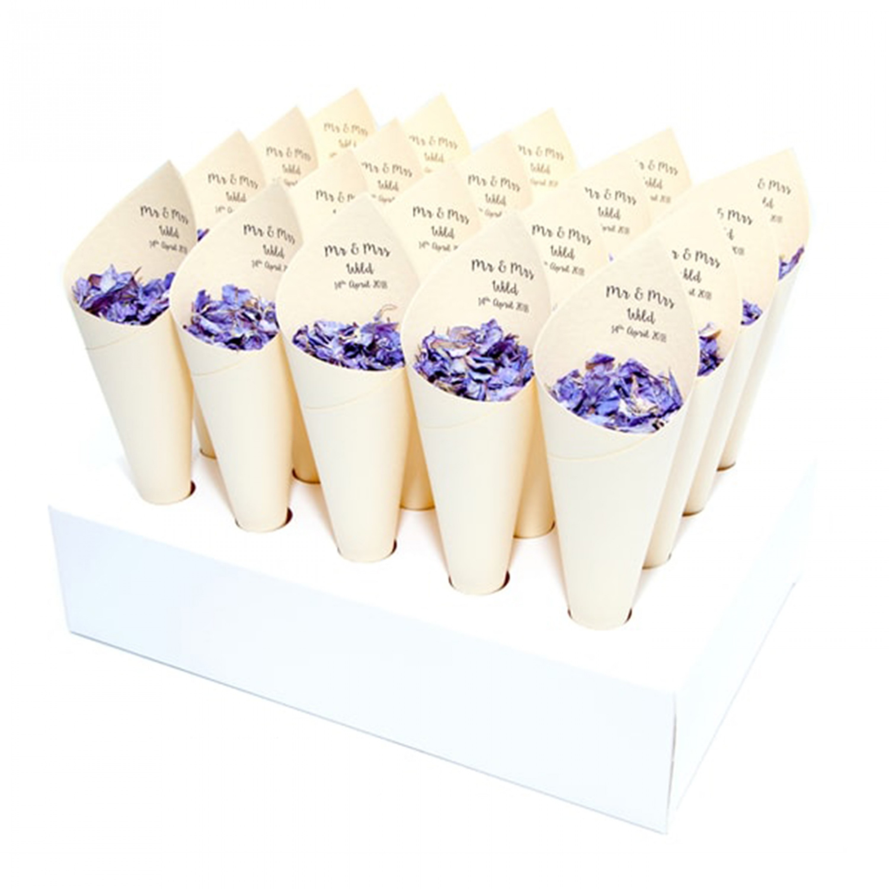 Modern Mr & Mrs Confetti Cone Package