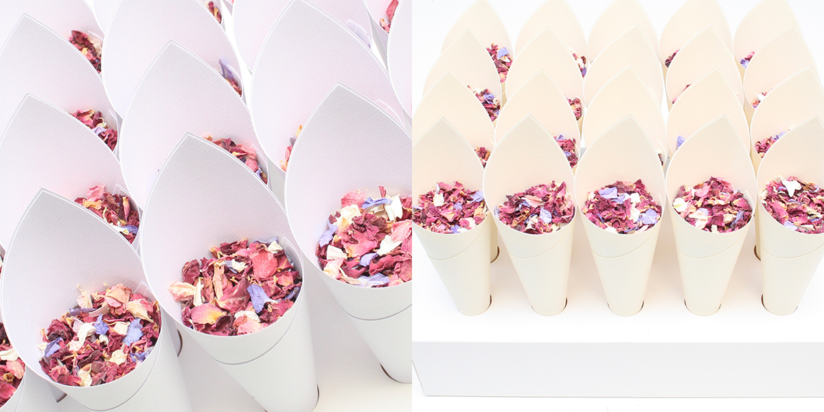 Cheap Biodegradable Wedding Confetti Cone Packages