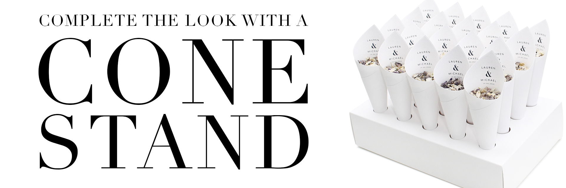 Biodegradable Confetti Cone Display Stands