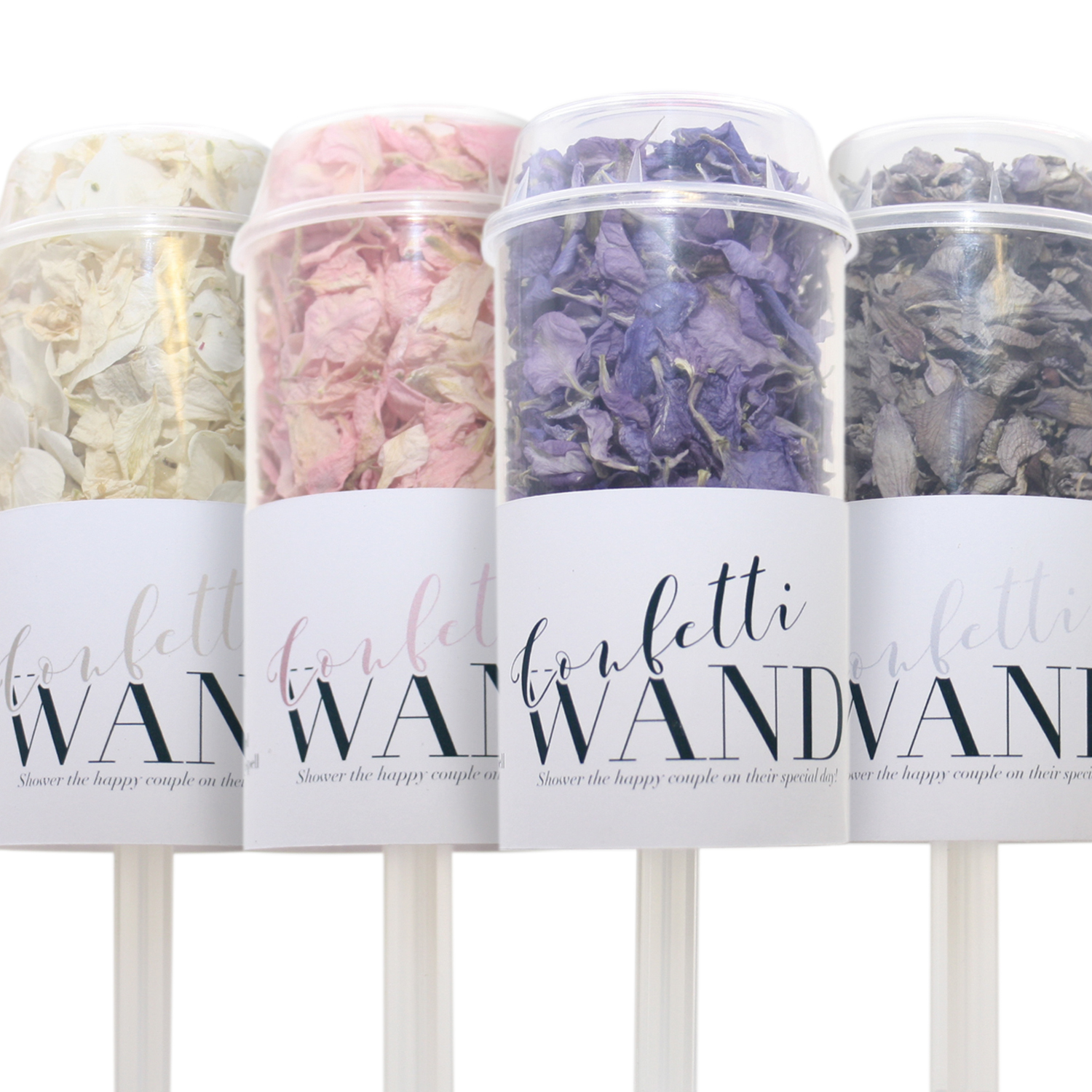 confetti wands with biodegradable wedding confetti