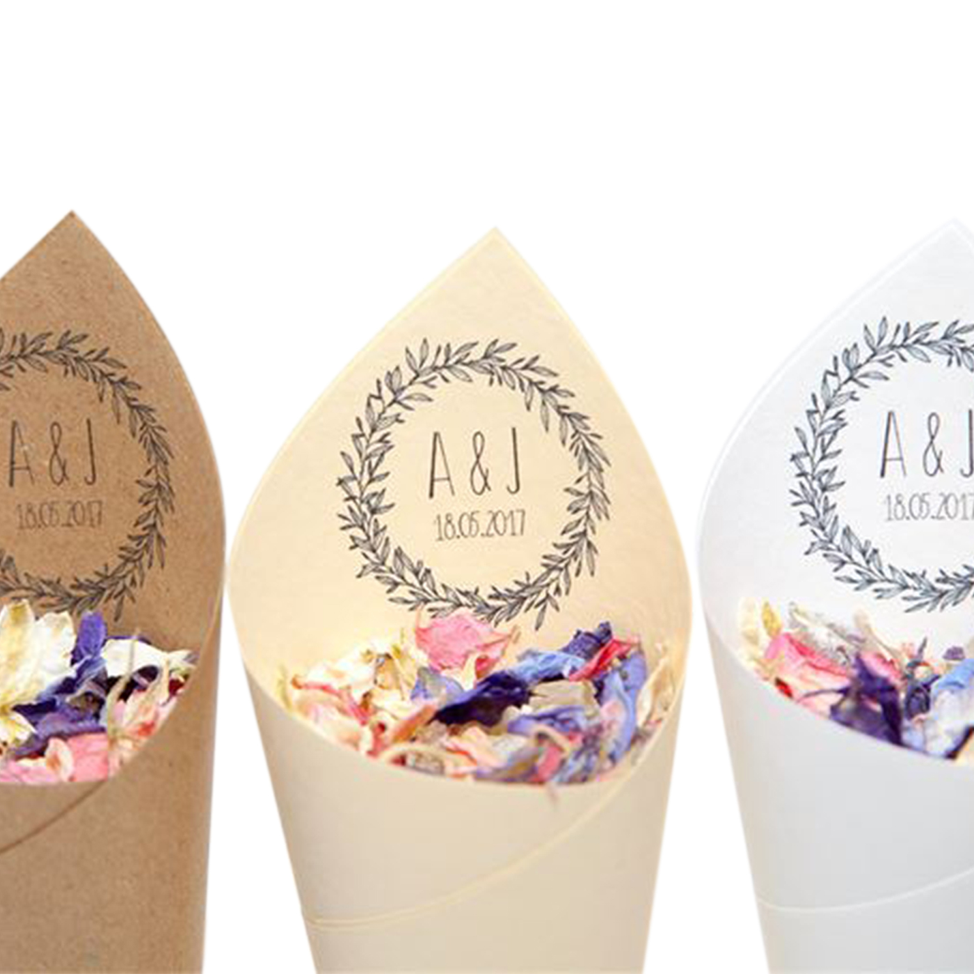 Boho Wedding Confetti Cones